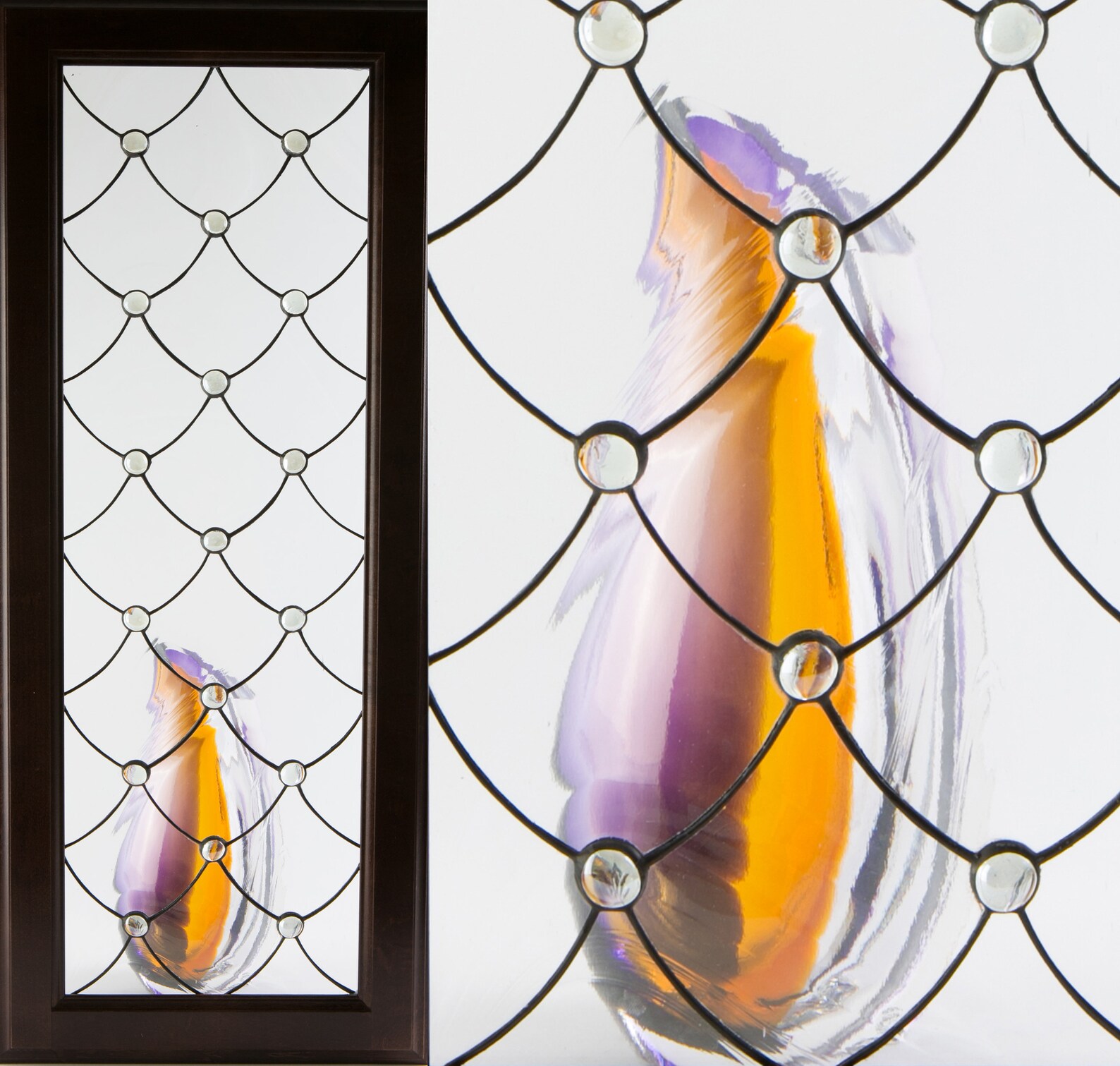 Unique Custom Made Kitchen Cabinet Glass Inserts - Venezzia - Medium ...