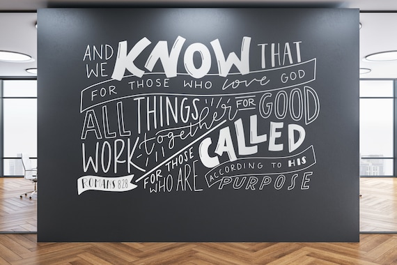 Romans 8:28 Wall Decal All Things Work Together for Good - Etsy