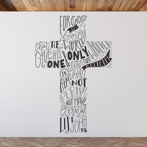 Sunday School Wall Decal for God so Loved the World John | Etsy