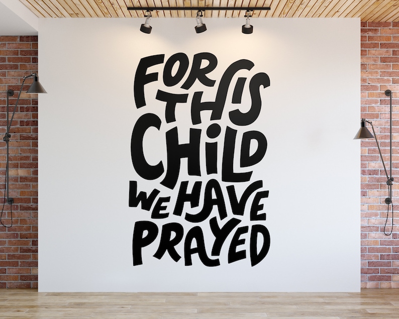 For This Child We Have Prayed Wall Decal Church Nursery - Etsy