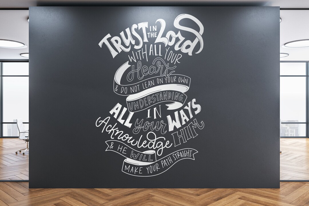 Trust in the Lord Wall Decal | Church Hallway Verse | Youth Room Decor ...