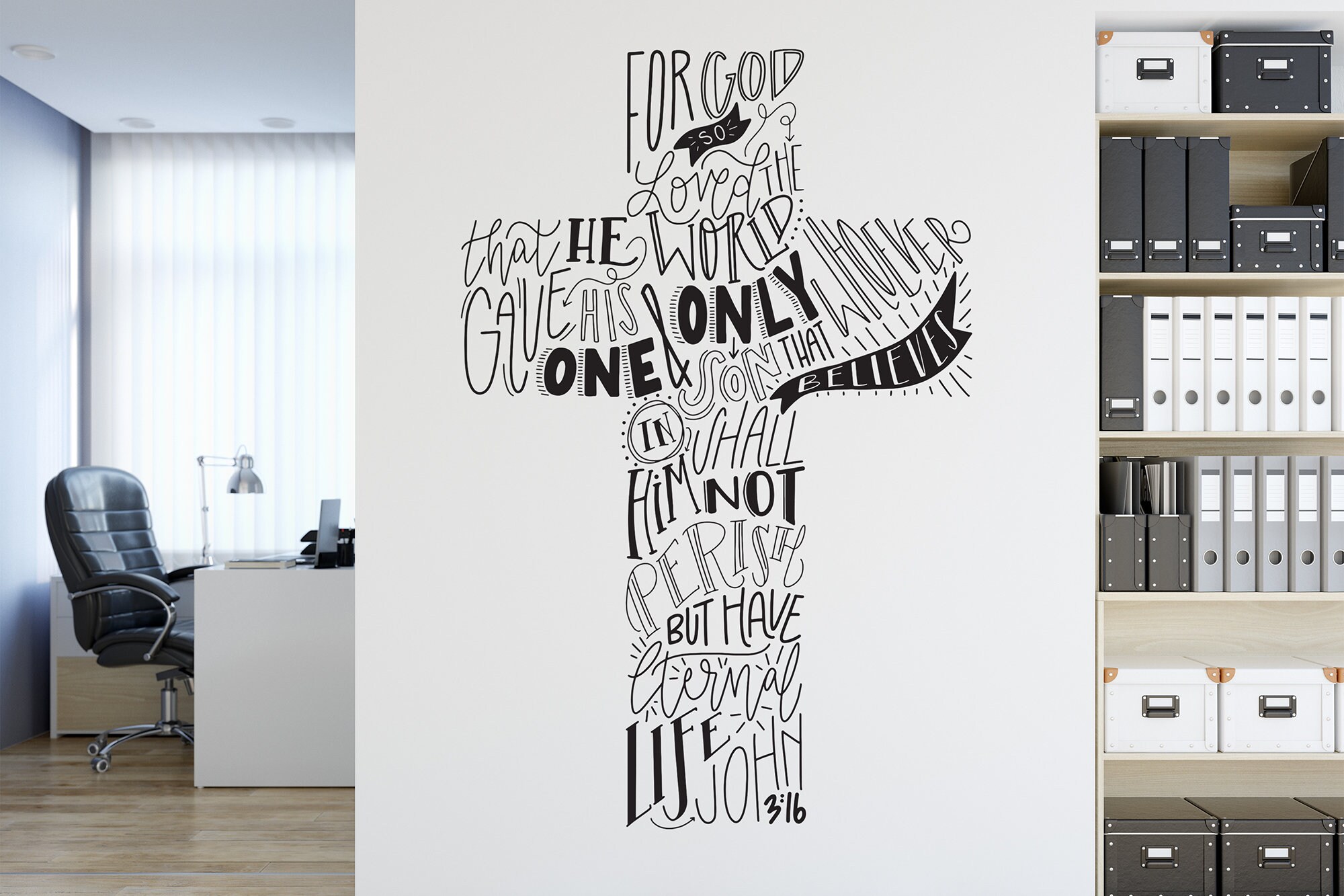 Sunday School Wall Decal for God so Loved the World John | Etsy