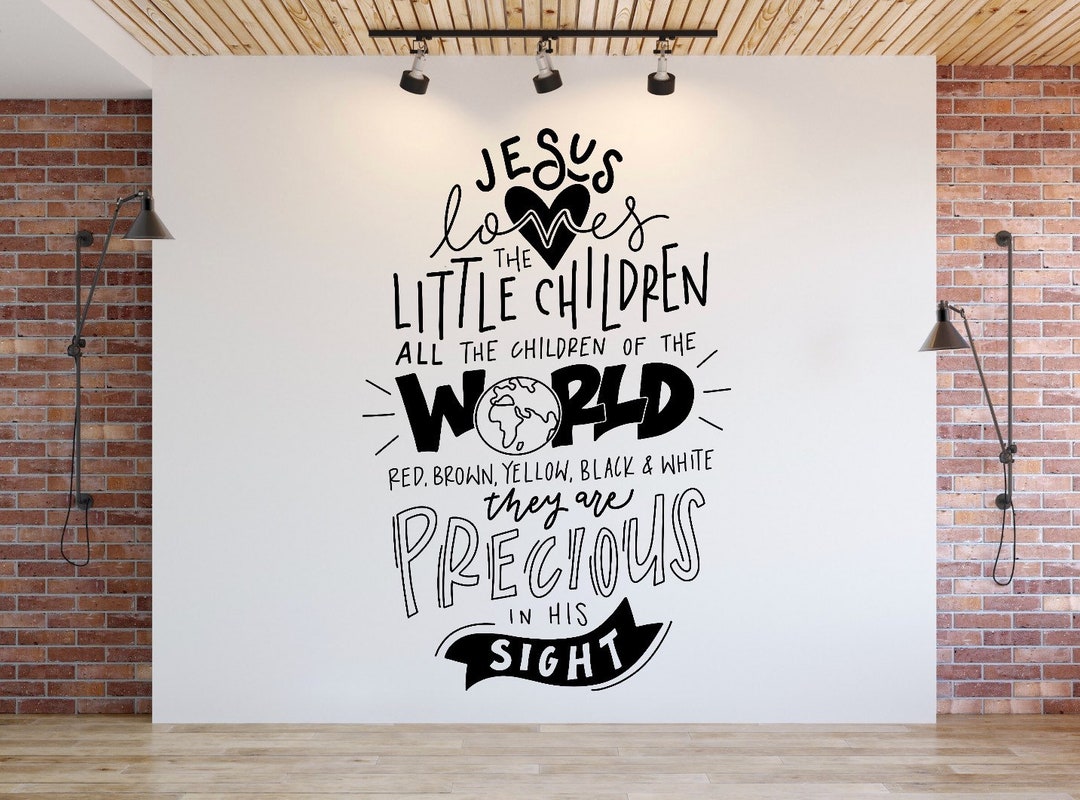 Jesus Loves the Little Children Wall Decal | Church Wall Graphics ...
