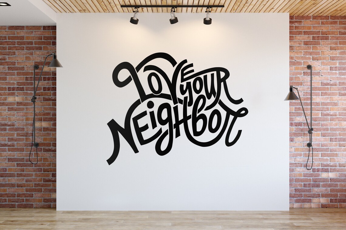 Love Your Neighbor Wall Decal | Youth Room Wall Decor | Church Hallway ...