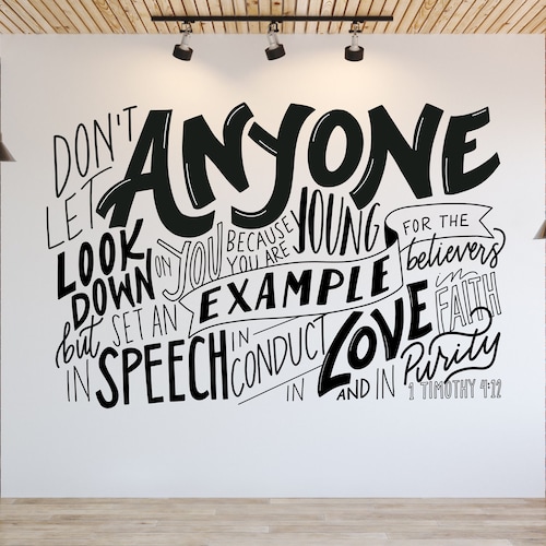 1 Timothy 4:12 Wall Decal Don't Let Anyone Look Down on - Etsy