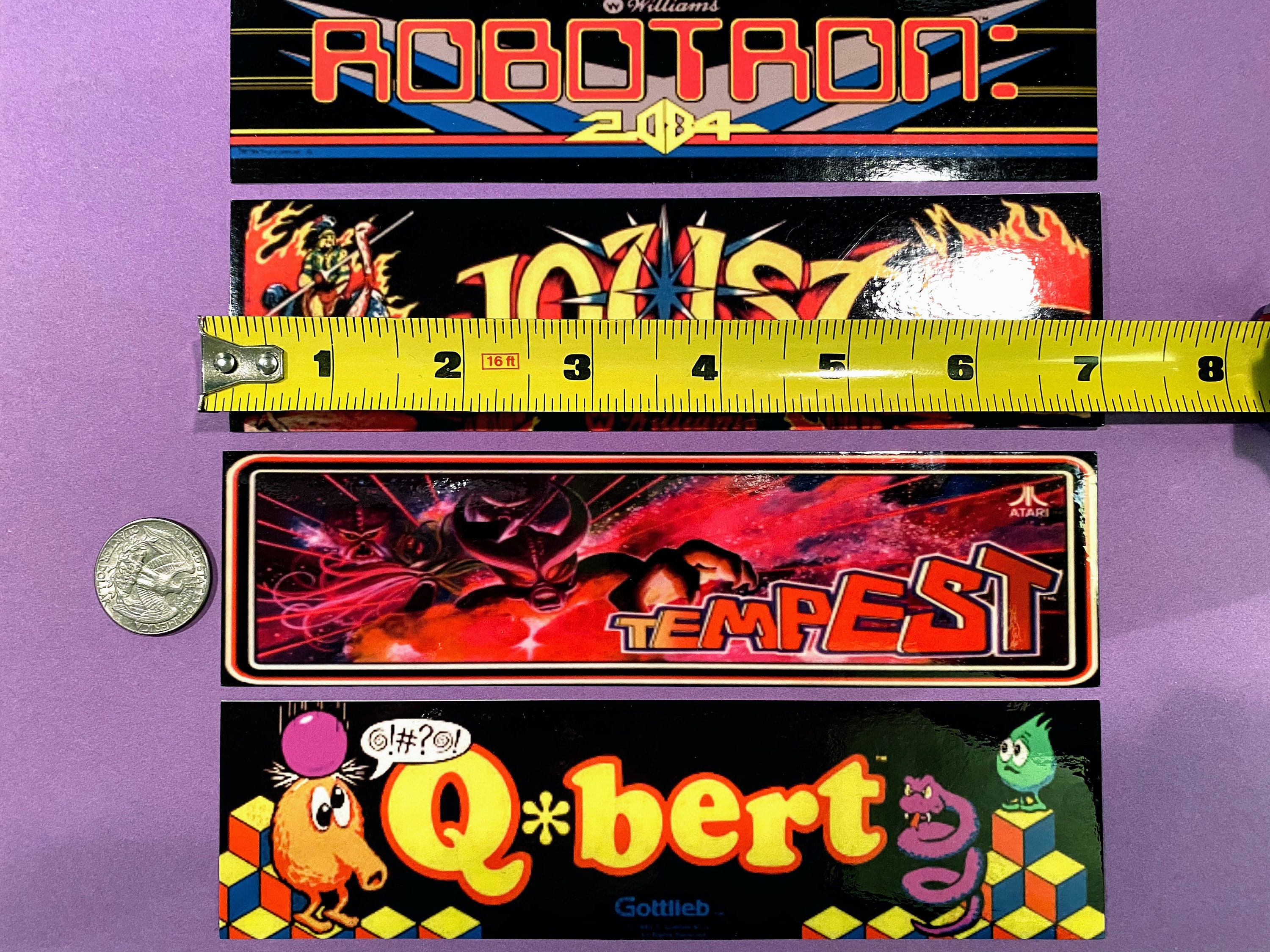 4 PC MINI Arcade Marquee Stickers Ms. Joust Robotron Qbert | Etsy