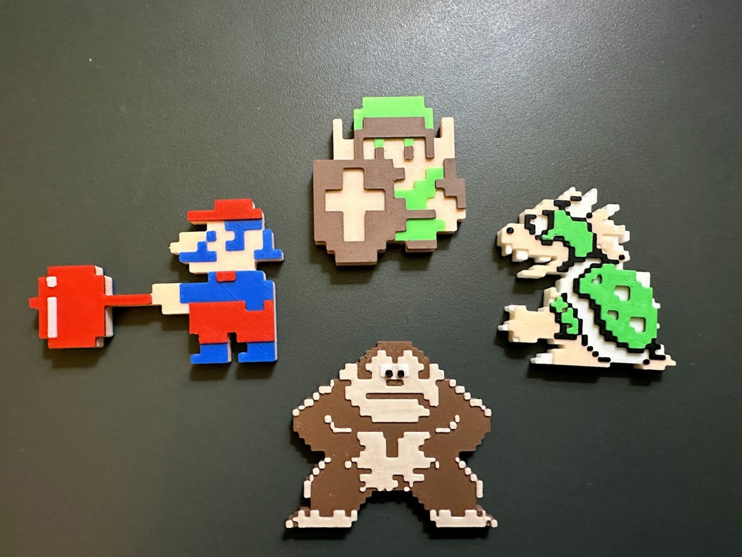 8-bit NES Characters Layered Hidden Magnets Retro 3D Printed - Etsy