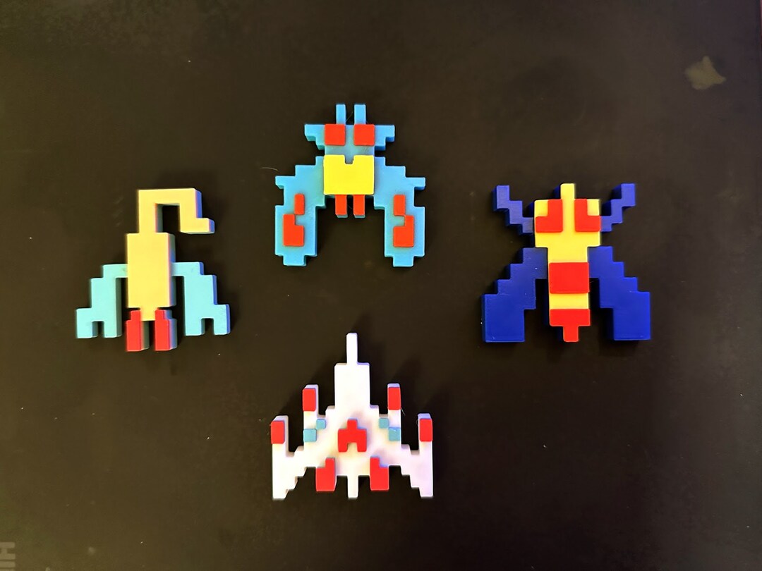 Galaga 80's Retro Arcade Layered Magnetic Character - Etsy