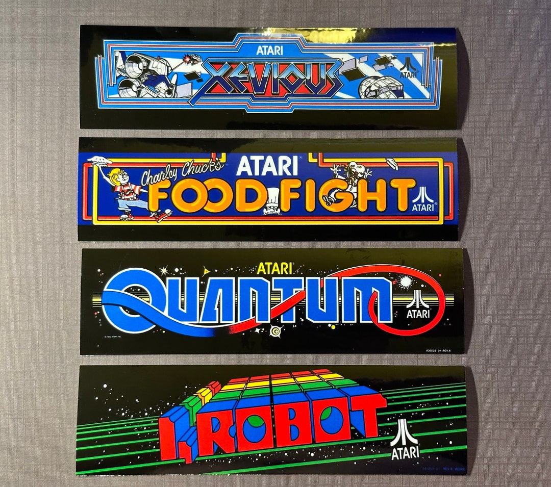 4pc MINI Arcade Marquee Stickers Atari Xevious Food Fight I - Etsy
