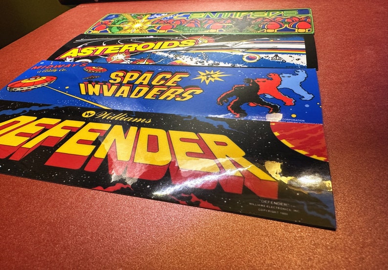 4 Pc MINI Arcade Marquee Stickers Defender Space Invaders - Etsy