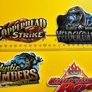 6 Piece Die-cut Roller Coaster Logo Sticker Set Glossy - Etsy