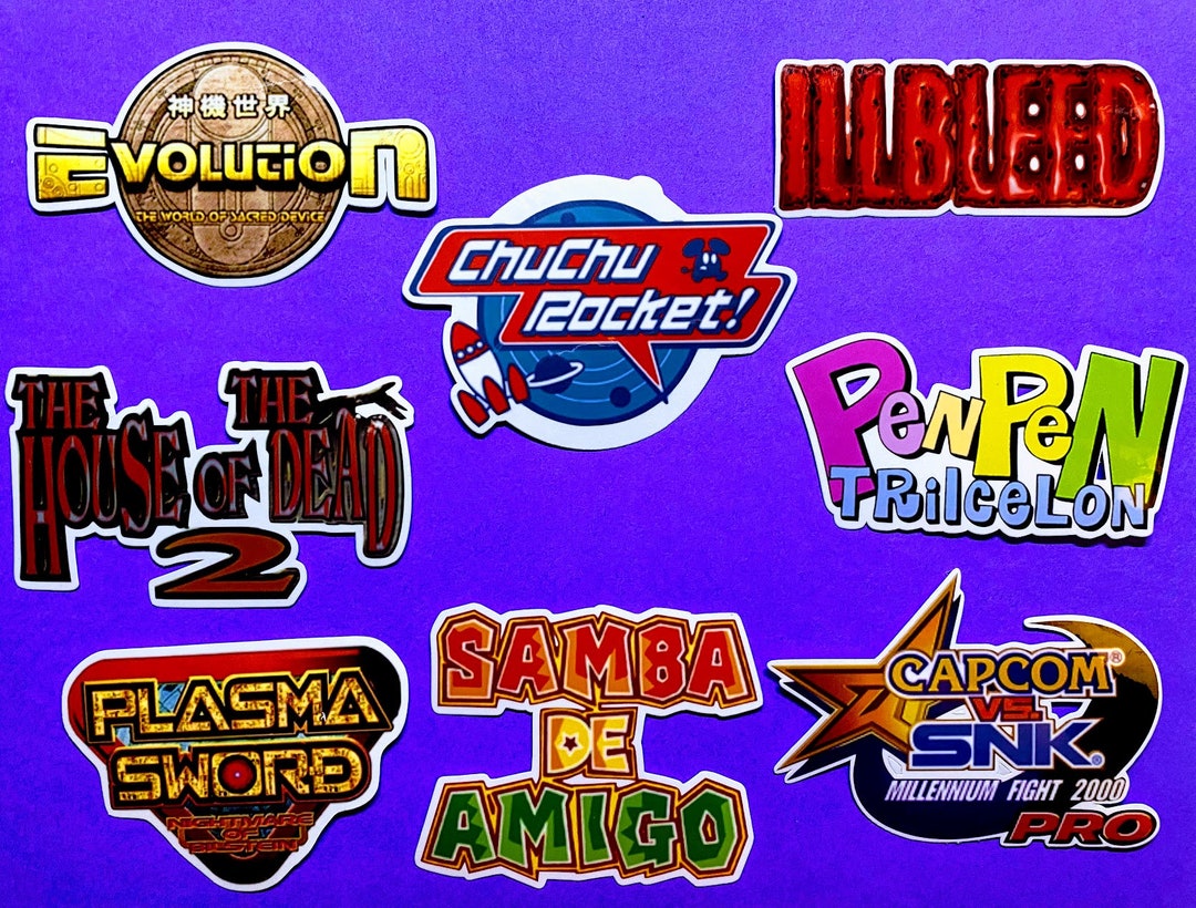 8 Piece Console Retro Logo Die Cut Laminated Sticker Set Dreamcast ...