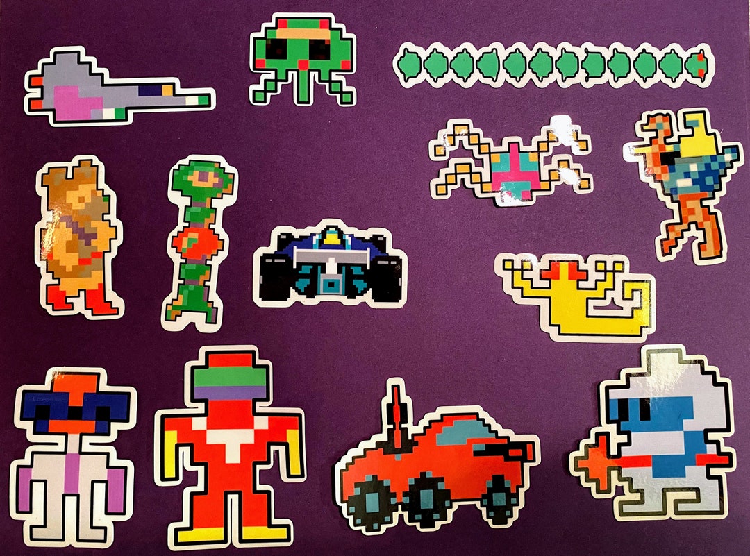 13 Pc 80's Retro Arcade Die Cut Laminated Sticker Set Atari Williams - Etsy