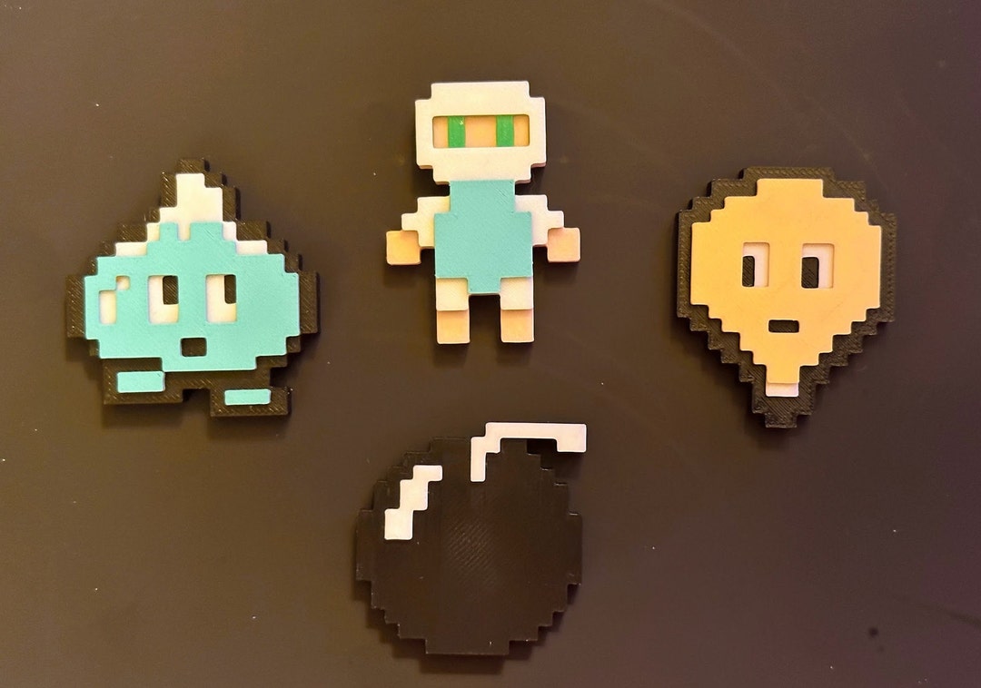 Bomberman Layered Magnets 80's 8-bit Character 3D Printed - Etsy