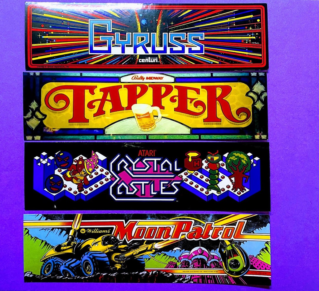 4 MINI Arcade Marquee Stickers Crystal Castles Gyruss Tapper Moon Patrol Matte or Glossy - Etsy