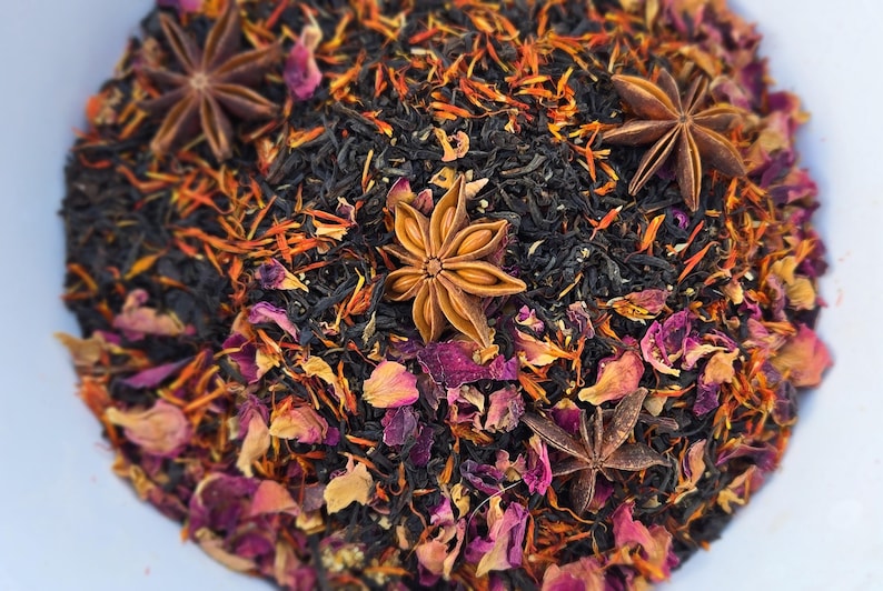 Rose Saffron Black Tea - Etsy