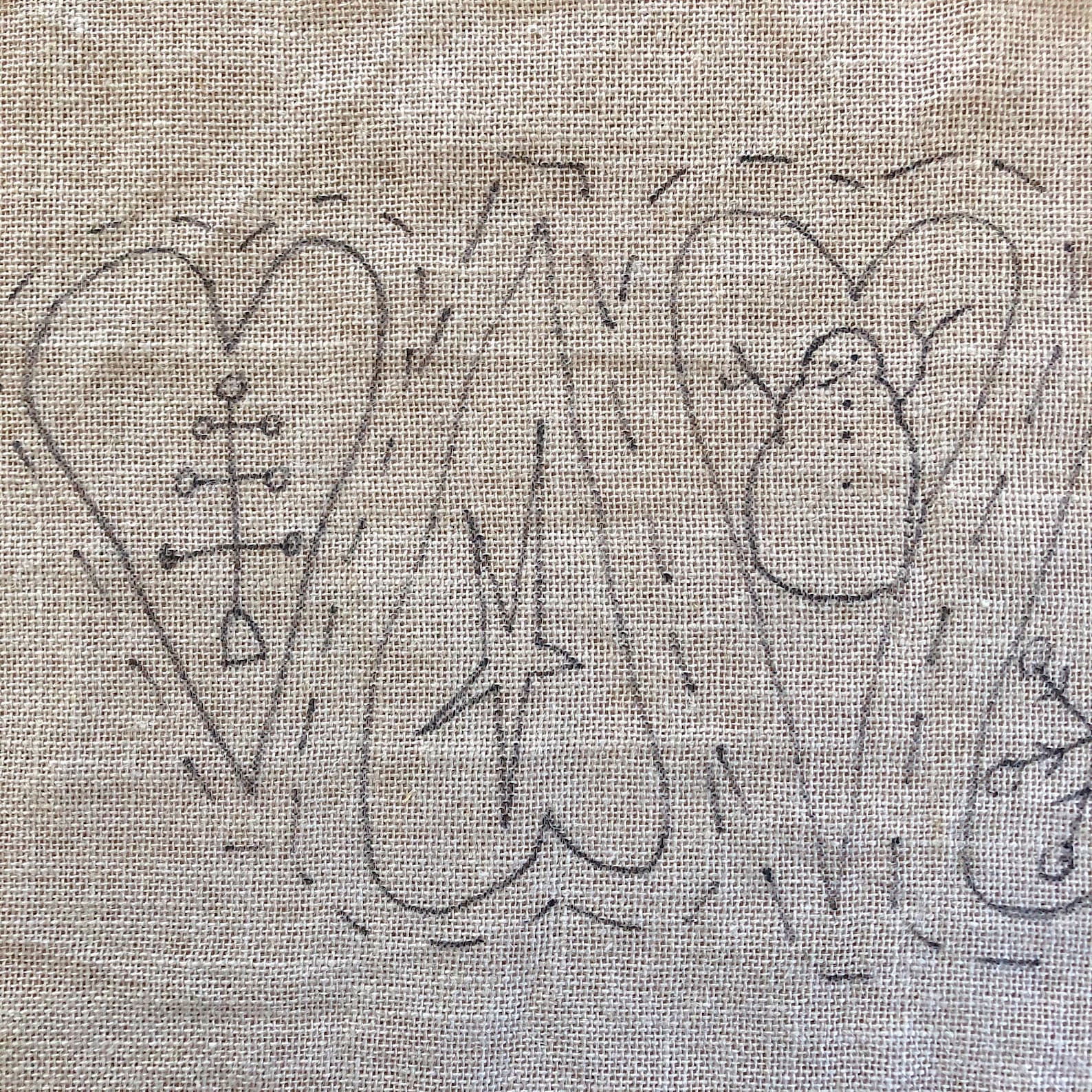 Primitive Christmas Pattern for Runner or Ornaments on Linen - Etsy