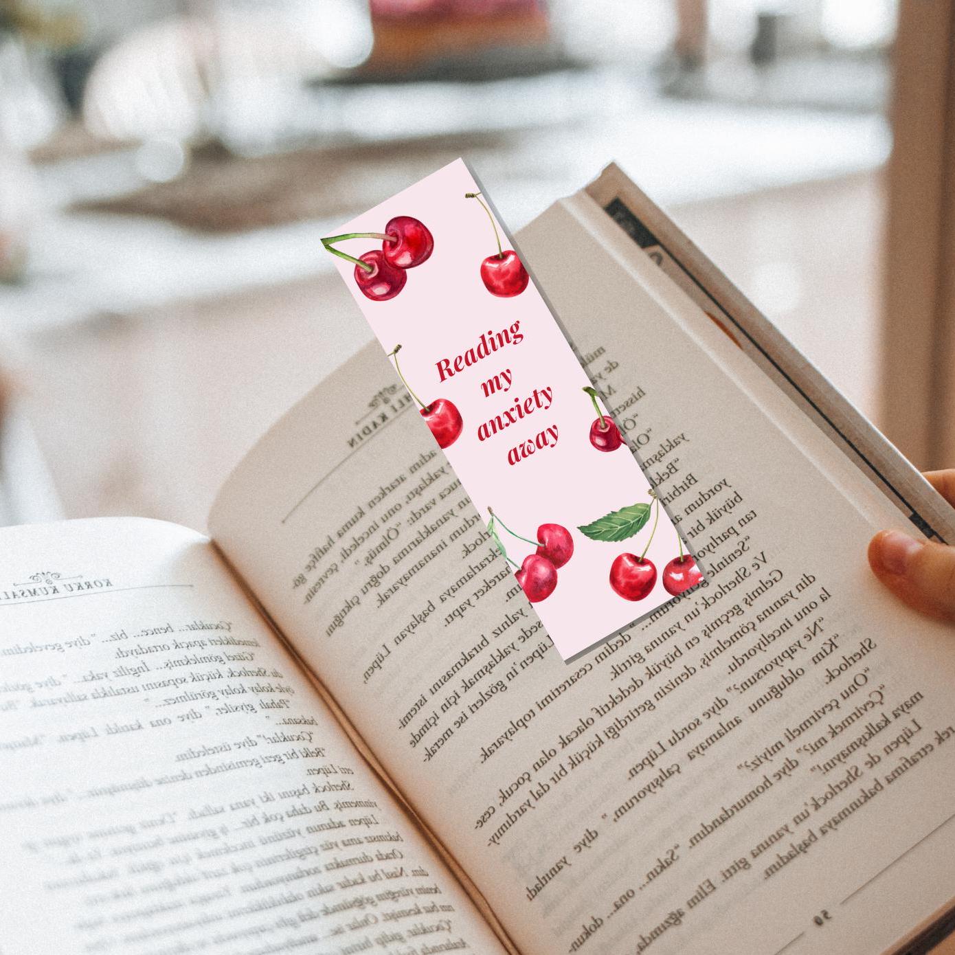 Anxiety Relief Bookmark Funny Cherry Bookmark Gift for Book Lovers ...