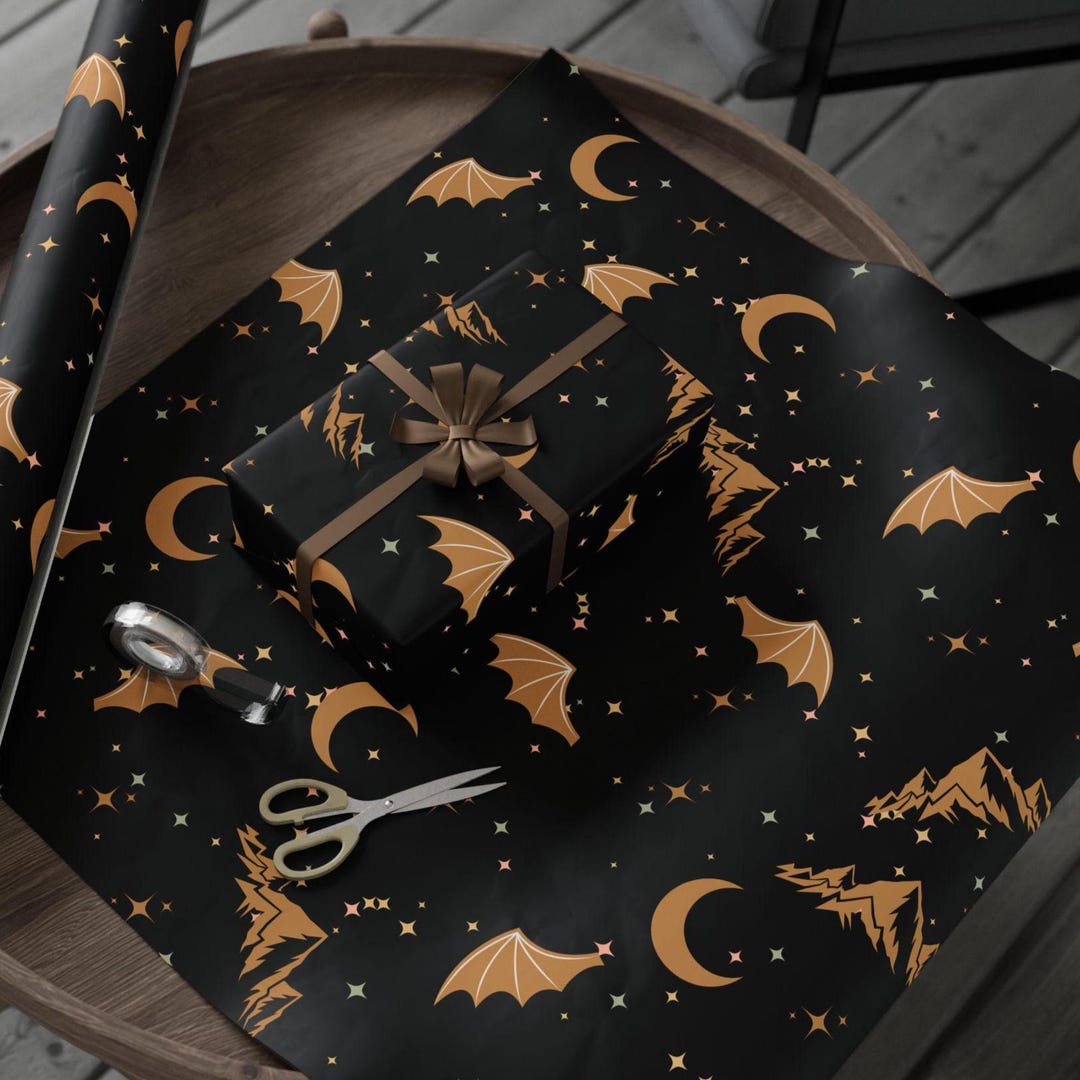 ACOTAR Themed Night Court Wrapping Paper Design Wing Pattern Star Theme ...