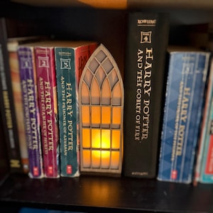Gothic Window Book Nook With LED Light: Medieval Bookshelf Decor - Etsy