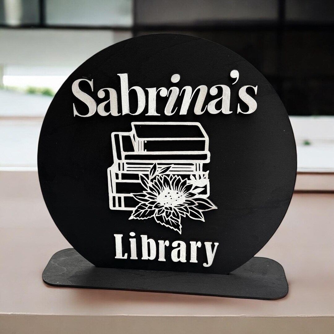 Custom Wooden Home Library Sign Personalized Handmade Sign for Book ...
