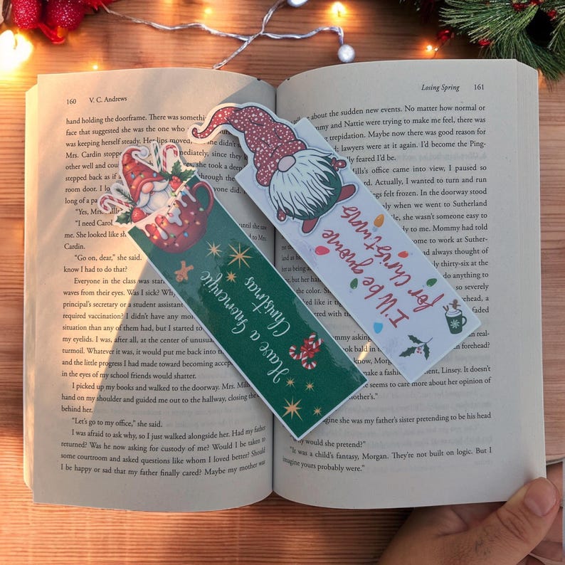 Christmas Gnome Bookmark Set Stocking Stuffer Gift Ideas Large and Mini ...