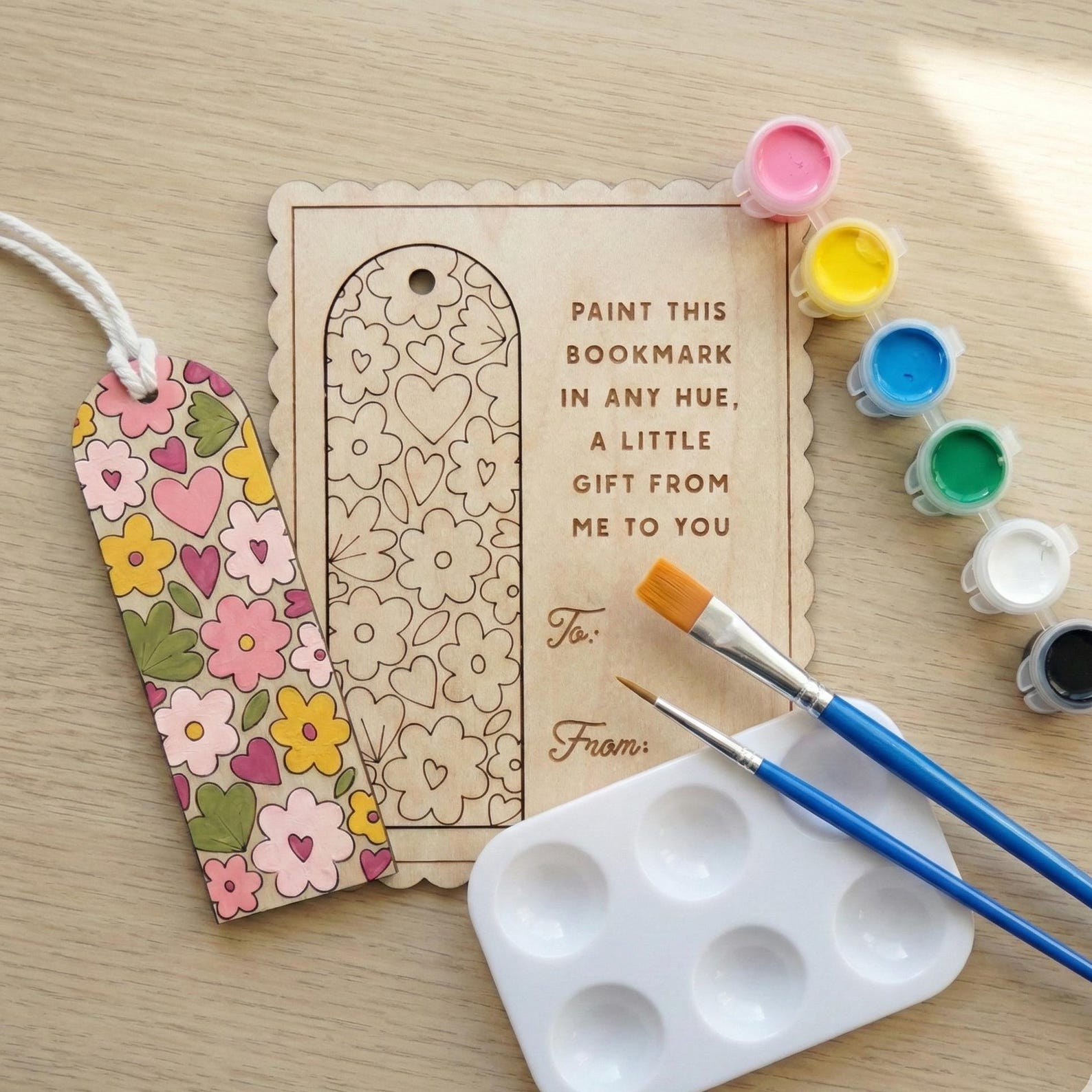 Wooden Bookmark Kit Painting Set Craft Activity Book Lover Creative ...