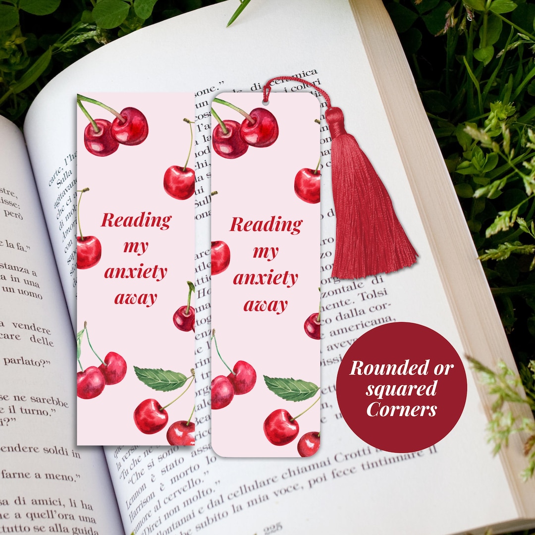 Anxiety Relief Bookmark Funny Cherry Bookmark Gift for Book Lovers ...