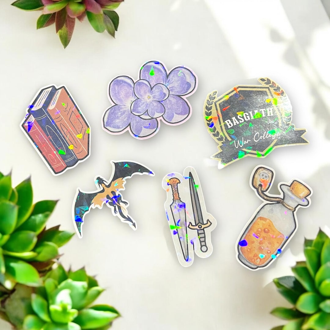 Fourth Wing Inspired Holographic Sticker Pack Basgiath War College ...