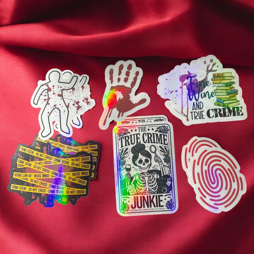True Crime Fan Sticker Set for True Crime Junkies Murder Mystery ...