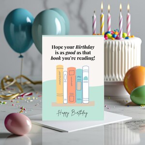 Bookish Birthday Card Literary Birthday Card Book Lover Greeting Card ...