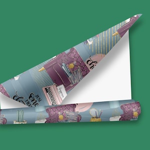 Booktok Wrapping Paper Cozy Reading Themed Gift Wrap Book Lover ...