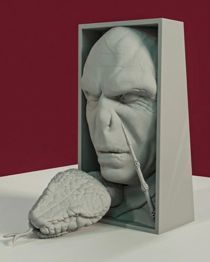 Dark Wizard Book Nook 3D Printed Gothic Shelf Insert Snake Bookend Dark ...