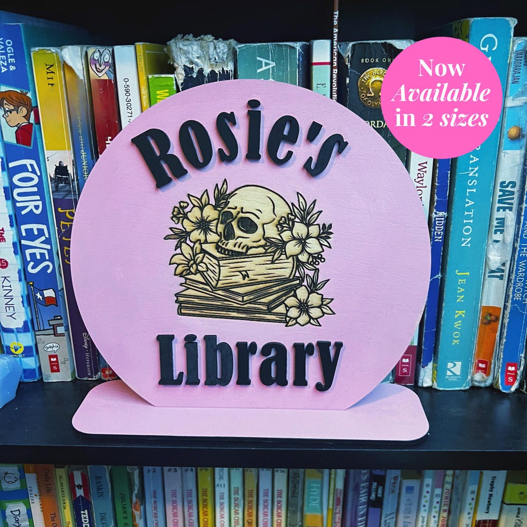 Personalized Wooden Library Sign Custom Wooden Home Sign Book Lovers ...