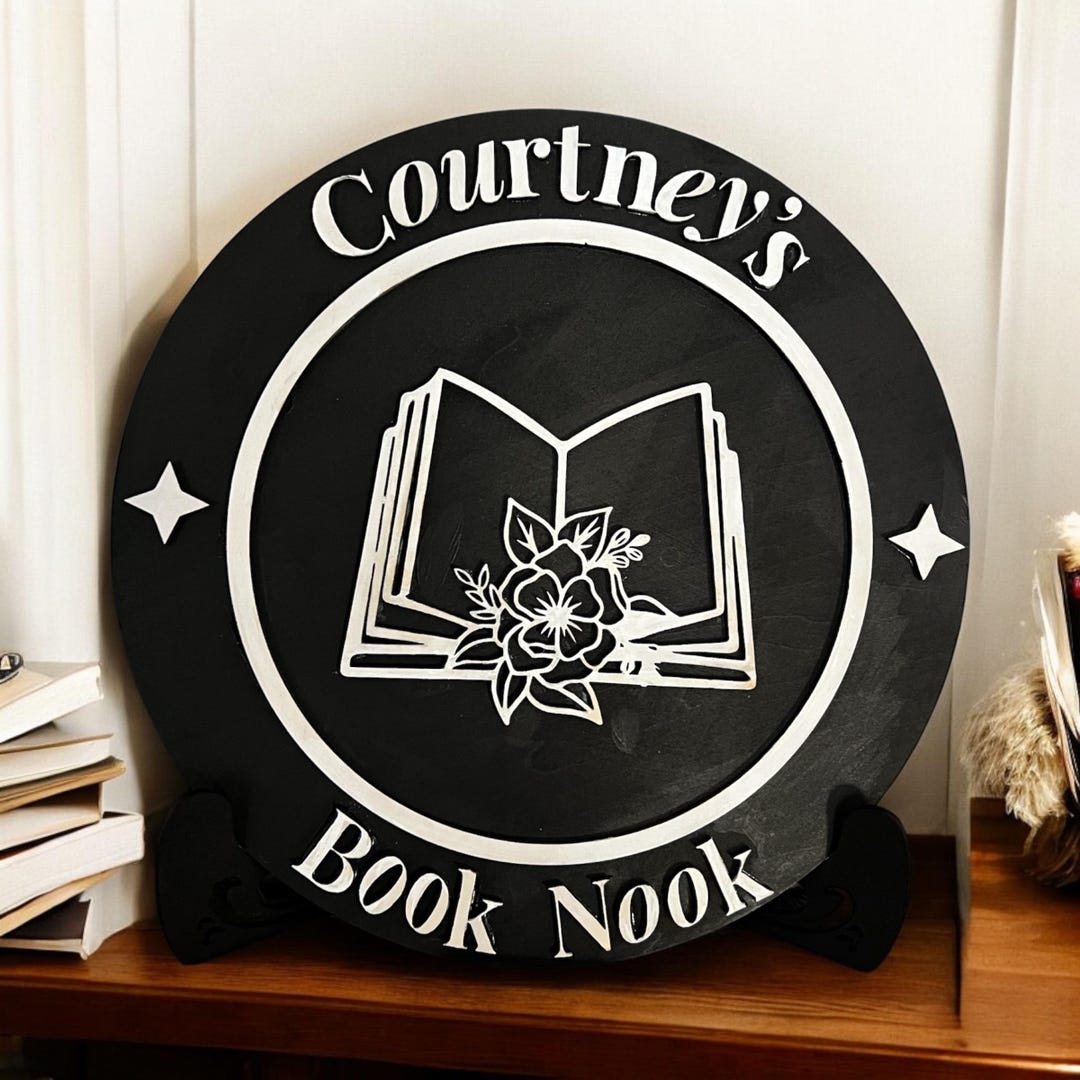 Personalized Wooden Book Nook Sign: Handcrafted Library Decor - Etsy