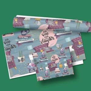 Booktok Wrapping Paper Cozy Reading Themed Gift Wrap Book Lover ...