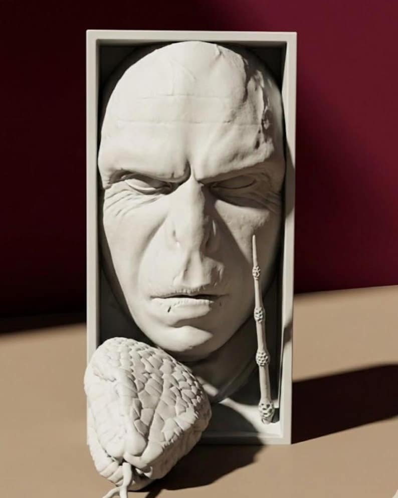 Dark Wizard Book Nook 3D Printed Gothic Shelf Insert Snake Bookend Dark ...