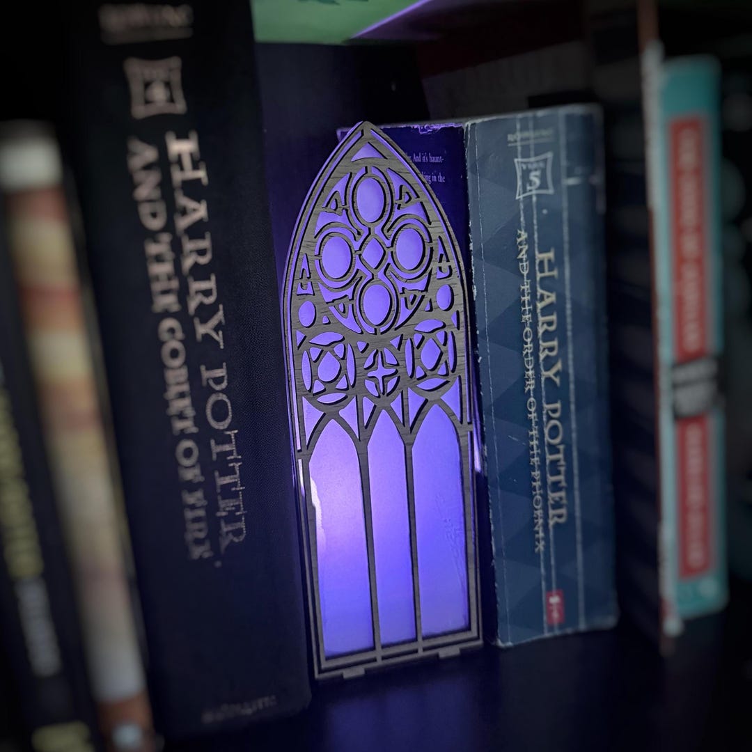 Gothic Cathedral Window Book Nook and Bookmark Holder Multicolor LED ...