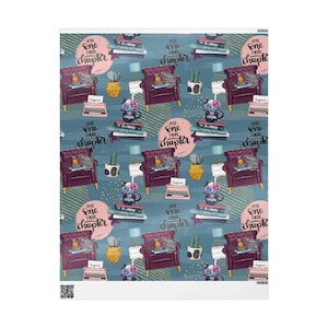 Booktok Wrapping Paper Cozy Reading Themed Gift Wrap Book Lover ...
