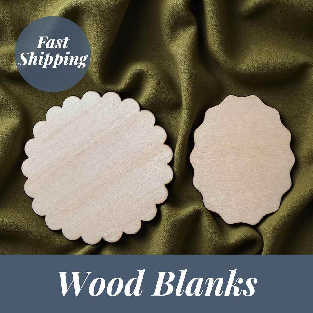 Basswood Craft Blanks: Scalloped Circle & Wavy Oval - DIY Home Decor - Etsy