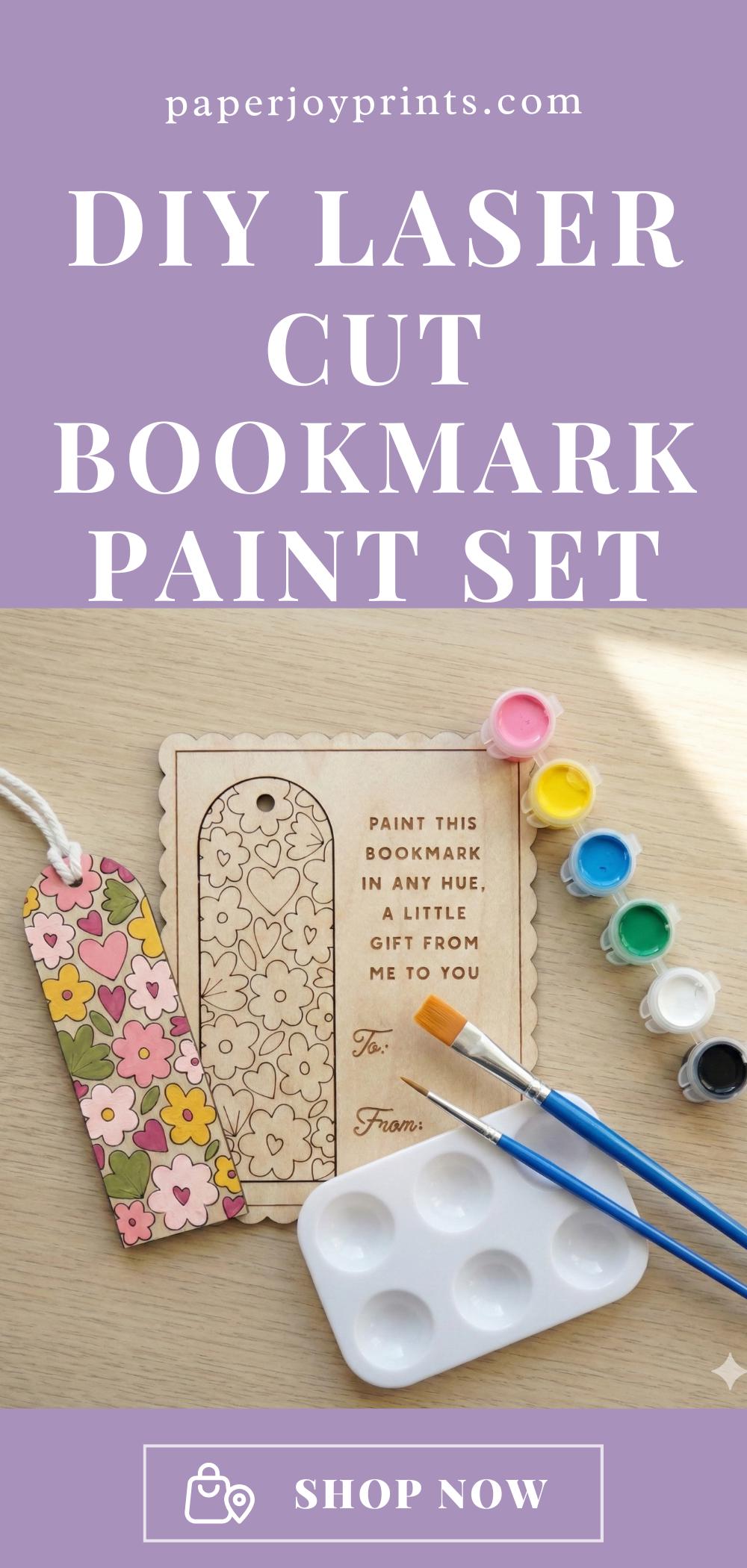 Wooden Bookmark Kit Painting Set Craft Activity Book Lover Creative ...