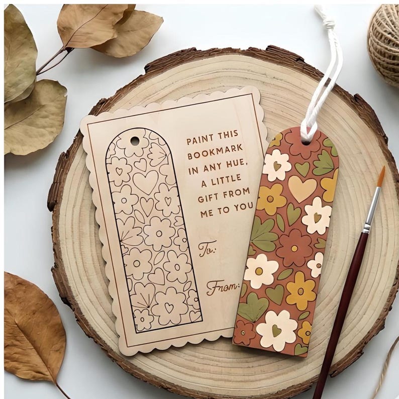 Wooden Bookmark Kit Painting Set Craft Activity Book Lover Creative ...