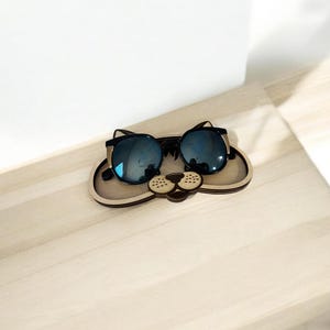 Cute Cat Shaped Wood Glasses Tray Handmade Eyewear Holder for Home ...