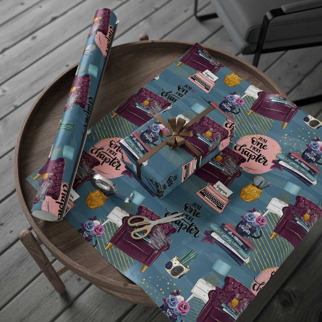 Booktok Wrapping Paper Cozy Reading Themed Gift Wrap Book Lover ...