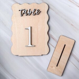 Scalloped Table Numbers, Wedding Table Numbers, Wooden Table Numbers ...