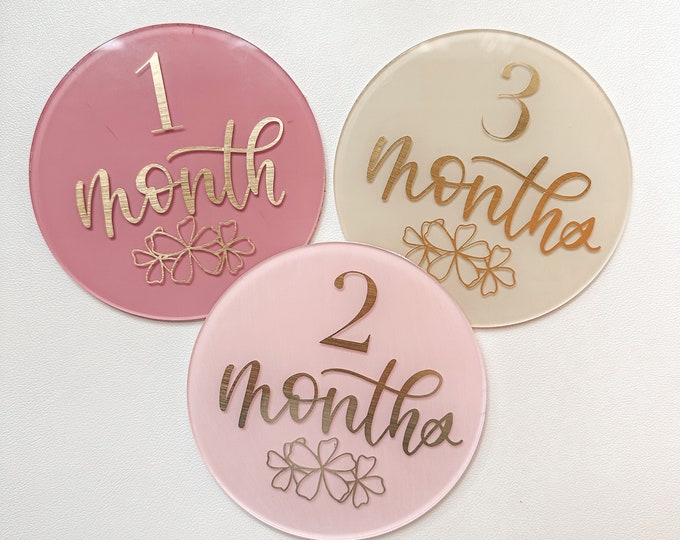 Floral Milestone Cards, Milestone Cards, Baby Milestone Cards ...