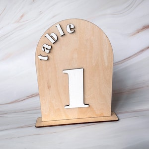 Arched Table Numbers, Wedding Table Numbers, Wooden Table Numbers ...