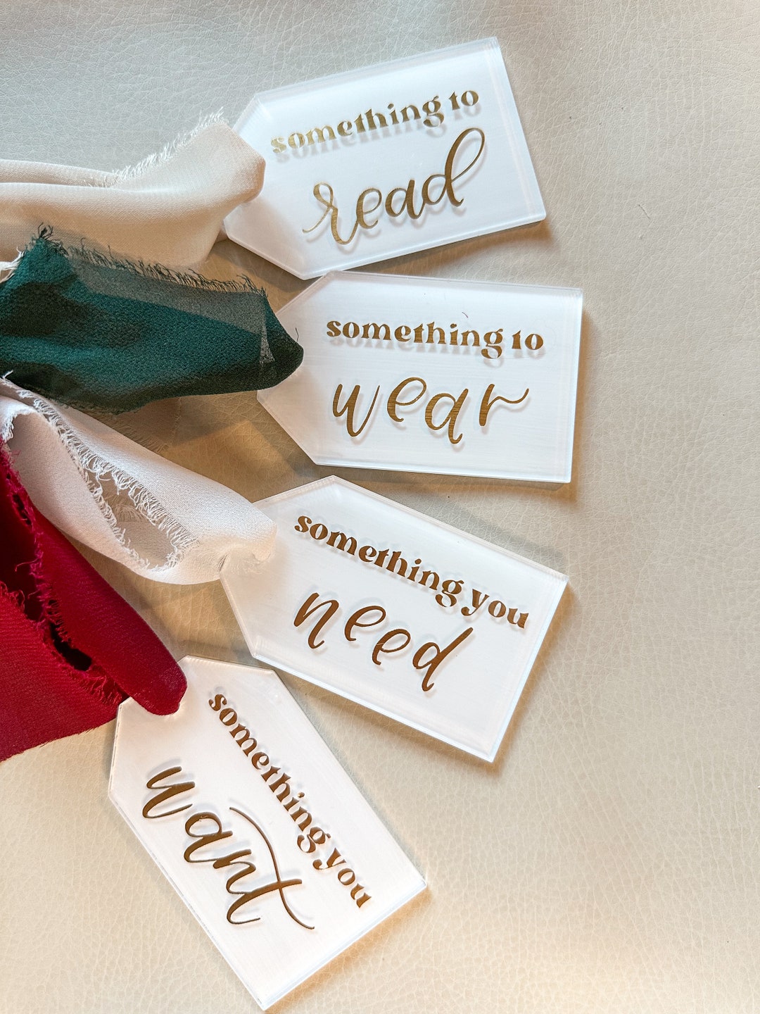 Something to Wear Gift Tag Set, Want Need Wear Read Gift Tags ...