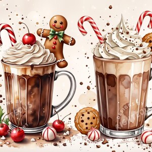 Delicious Cozy Winter Drinks Clipart Set: Watercolor Christmas Holiday ...