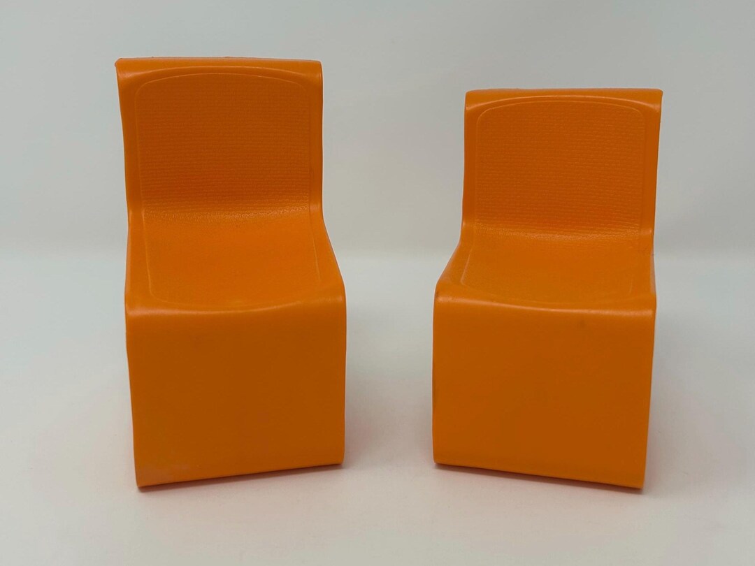 Vintage Barbie Orange Mod Chair, 1973 Townhouse Dream House Furniture ...